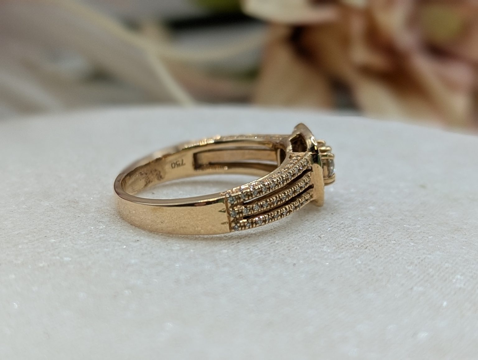 Valuated Ladies 18CT Rose Gold Diamond Halo Dress Ring (5.14gms ...