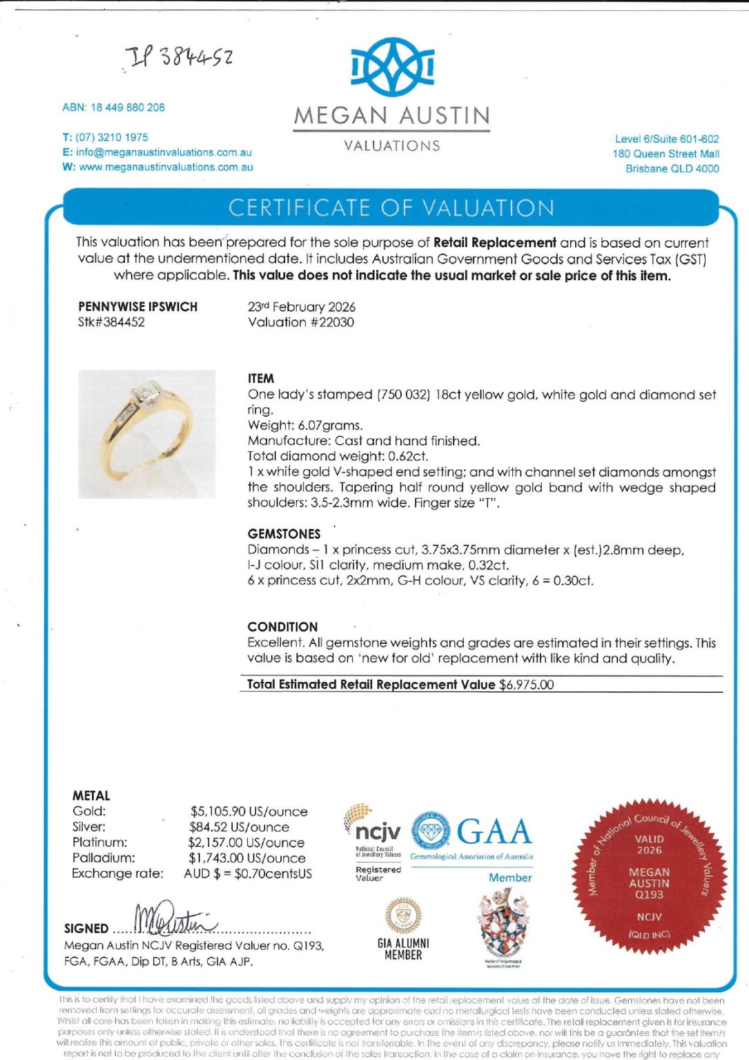 18CT Yellow Gold Diamond Ring with Accredited Valuation – IP384452 ...